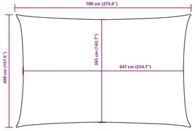 vidaXL Marketos Stínící plachta oxfordská látka obdélníková 4 x 7 m cihlová