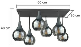 Přisazený lustr SOMA 6xE27/60W/230V černá/kouřová černá