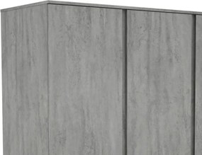 Šatní skříň Carlos, šedý beton, 152 cm