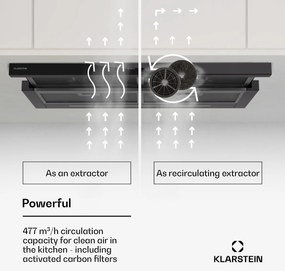 Klarstein Mariana 90 Neo, plochá digestoř, 90 cm, 640 m³/h, odsávání vzduchu, LED
