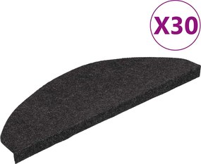 Samolepicí podložky na schody 30 ks černé 65x22,5x3,5 cm 3365907