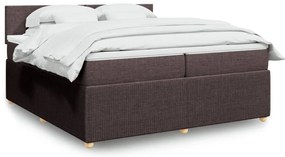 Box spring postel s matrací tmavě hnědá 200x200 cm textil