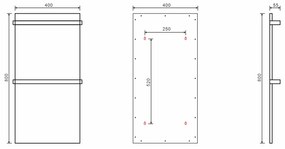 Sapho ELMIS elektrický sušák ručníků 400x800 mm, 120 W, hliník, bílá mat EB420