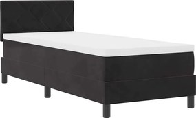 Postel s boxspringem s polštářem s čelo Černá 80 x 200 cm samet 3339202