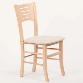 Stima Židle VERONA s čalouněným sedákem Odstín: Buk, Látky: LUX béžová 25