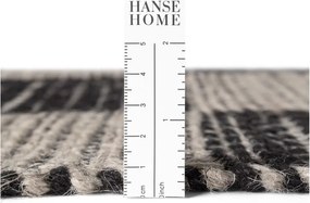 Černý/krémový oboustranný/ručně tkaný běhoun s příměsí juty 80x200 cm Rex – Hanse Home