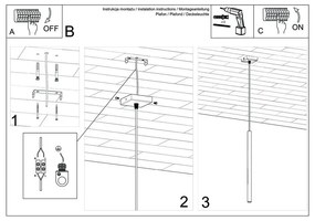 Bílé závěsné svítidlo Sollux Fideus Single