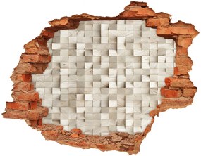 Wallmuralia Samolepící díra 3D Dřevěné kostky 90x70 cm
