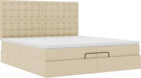 Osmanský rám postele s matrací krémová 200x200cm textil 3314202