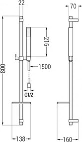 Mexen sprchový set DQ77, zlatý, 785774581-50