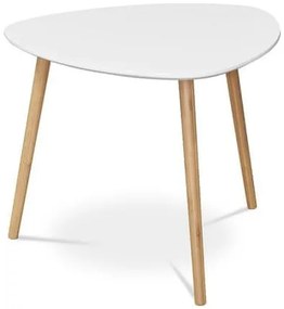 Autronic Konferenční stůl Stůl konferenční 55x55x45 cm,MDF bílá deska,nohy bambus přírodní odstín (AF-1134 WT)