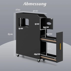 Costway Malá koupelnová skříňka 16 cm úzký organizér s výsuvnou