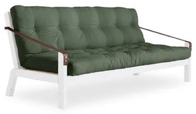 sofa POETRY by Karup - 100*200 cm white (bílá) + futon olive green 756
