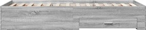Rám postele se zásuvkami šedý sonoma 90x190 cm kompozitní dřevo 3280438