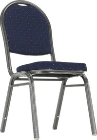 Židle, stohovatelná, látka modrá/šedý rám, JEFF 2  NEW