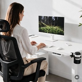 Elektrický stůl s nastavitelnou výškou ergonomický bílý,1600x800 mm: ARIA