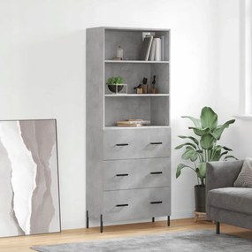 Fionshop 263888618 Skříň highboard betonově šedá 69,5x34x180 cm kompozitn