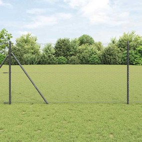 Hexagonální kotvení plotu 25 x 1 m Ocel potažená PVC Šedá 3352815