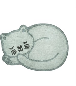 Světle modrý bavlněný dětský koberec 43x60 cm Sleeping Cat – Sass &amp; Belle