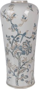Porcelánová váza s modrými květy Vintage Unique - Ø 17*39 cm