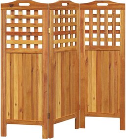 3dílný paraván 121,5 x 2 x 115 cm masivní akáciové dřevo 318546