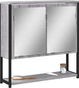 vidaXL Koupelnová skříňka se zrcadlem 60x16x60 cm kompozit [842424] Barva: šedá sonoma