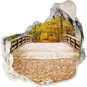 Wallmuralia Nálepka fototapeta 3D Most v lese podzim 75x75 cm