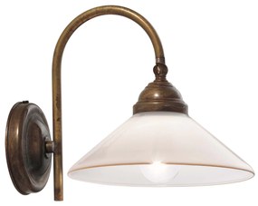 Il Fanale 081.19.OV Country, rustikální nástěnná lampa z mosazi a benátského skla, 1x10W LED E14, prům. 20cm