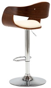 vidaXL Barová židle krémová ohýbané dřevo a umělá kůže
