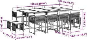 13dílný zahradní jídelní set s poduškami béžový polyratan 3211522