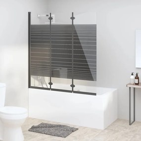 Skládací sprchová zástěna 3 panely 130 x 130 cm ESG černá 151864