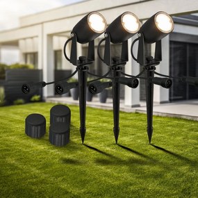 BRI 3928035 CONNECT TO SHINE prodlužovací sada Iris sada 3ks LED zahradních bodových svítidel, IP65 - BRILONER