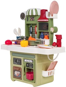 RKToys Dětská zelená kuchyňka se světlem a zvukem