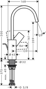 Hansgrohe Vivenis, umyvadlová baterie 210, s výpustí a otočným výtokem, EcoSmart, chromová, 75030000