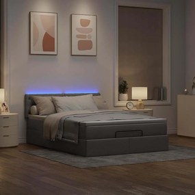 Osmanská postel s matrací &amp; LED Taupe 140x200 cm Látka 3312399