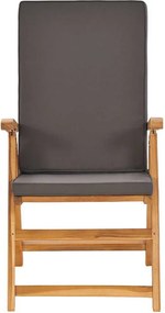 9dílný zahradní jídelní set s poduškami masivní teak šedý 3059568