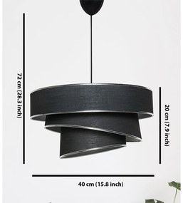 Závěsné svítidlo v černo-stříbrné barvě s textilním stínidlem ø 40 cm Couper – Opviq lights