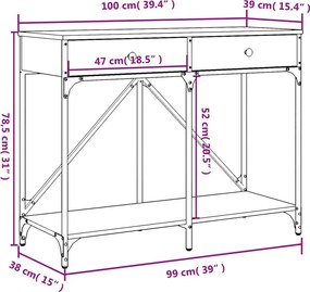 vidaXL Konzolový stolek 100 x 39 x 78,5 cm kompozitní dřevo [835486] Barva: dub sonoma