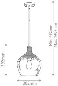 Quoizel QZ-ROYER-1P-MBK - Lustr na tyči ROYER 1xE27/60W/230V pr. 30,2 cm