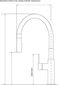 Gamma Full New, vysoká kuchyňská baterie s elastickým ramenem a sprškou, černá-zlatá matná, GMA-BFLN-BGD