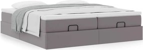 Osmanský rám postele s matrací šedá 180x200cm umělá kůže 3311227