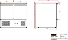 Tefcold GS 91 – Saladeta chladicí stůl nerez, 2 dveřový, šířka 90 cm (16480) – záruka 2 roky