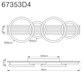 Globo 67353D4 - LED Stropní svítidlo TISHA LED/30W/230V 3000K 30x86 cm