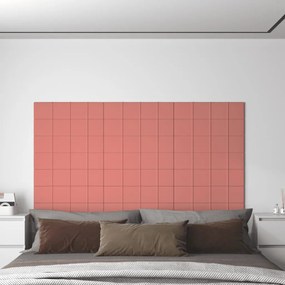 Nástěnné panely 12 ks růžové 60 x 30 cm samet 2,16 m²,  344087