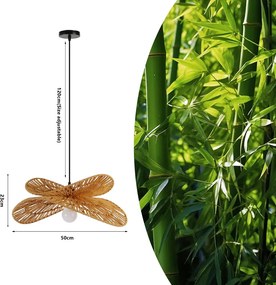 Immax BOHO MARIPOSA designové závěsné svítidlo, D50cm. E27, přírodní juta