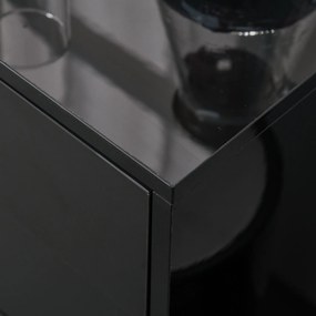 HOMCOM příborník černý s 2 zásuvkami a 2 dvířky proti naklonění do obývacího pokoje ložnice 117x36x74cm | Aosom.de