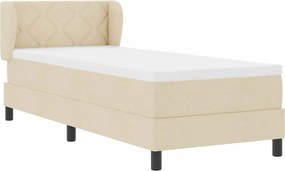 Postel s boxspringem s čelo Krémová 80 x 200 cm textil 3340057