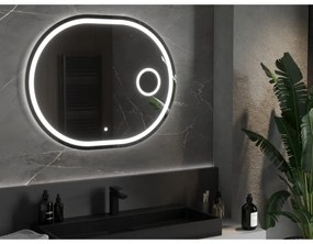 Mexen Umba podsvícené koupelnové zrcadlo s kosmetickým zrcátkem 100 x 80 cm, LED 6000K, ventilátor - 9822-100-080-611-00