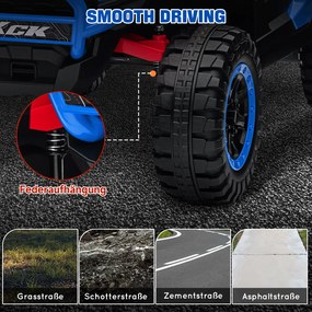 AIYAPLAY dětské elektrické auto, terénní vozidlo 24 V 5-7 km/h s připojením na hudbu, dětské vozidlo s dálkovým ovládáním 2,4G, světlomety, klaksonem…