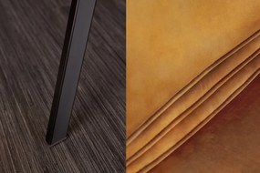 Designová židle  Holland Retro hořčicově-žlutý samet